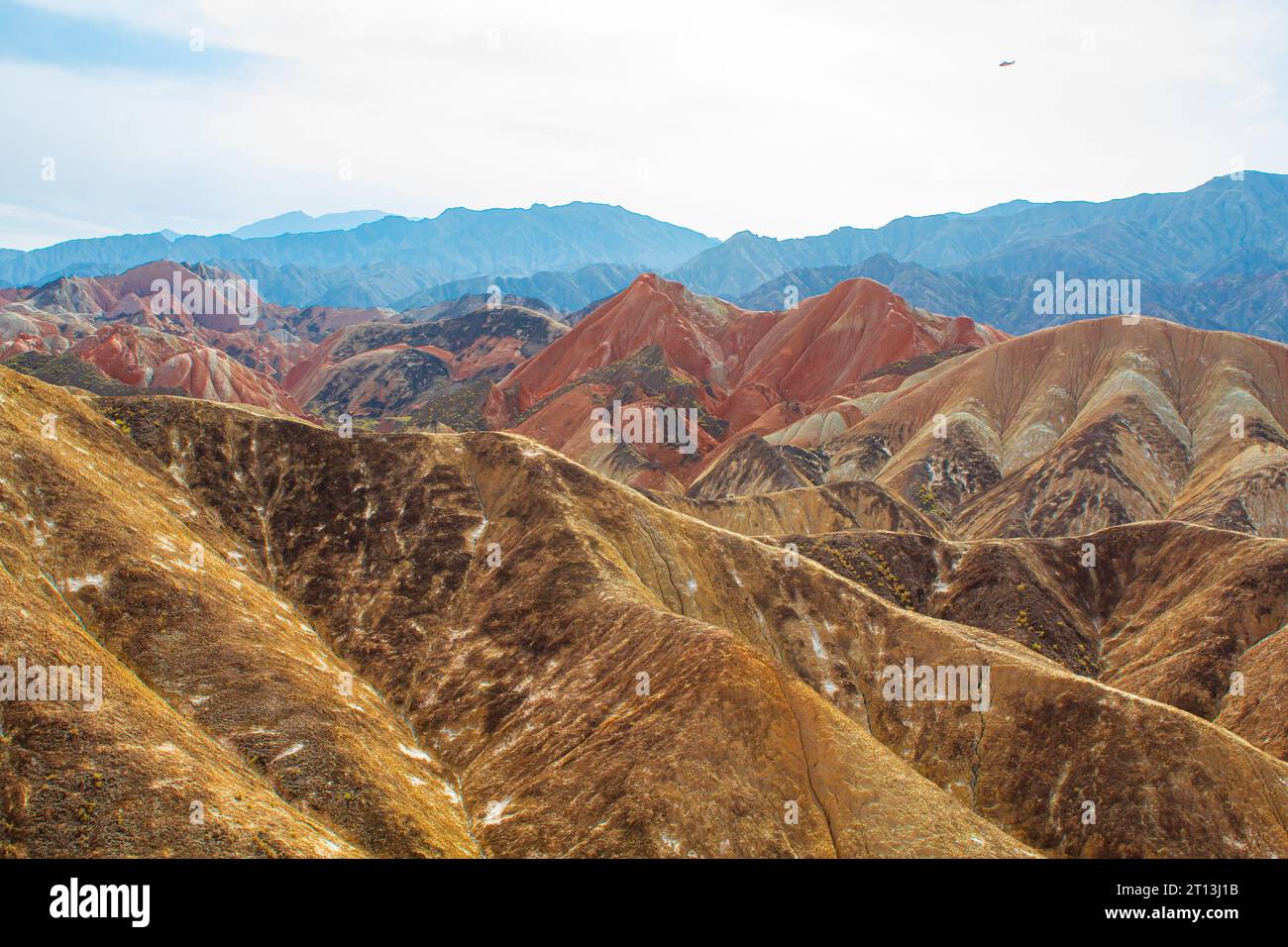 Danxia landform in Zhangye, China. Danxia landform is formed from red ...