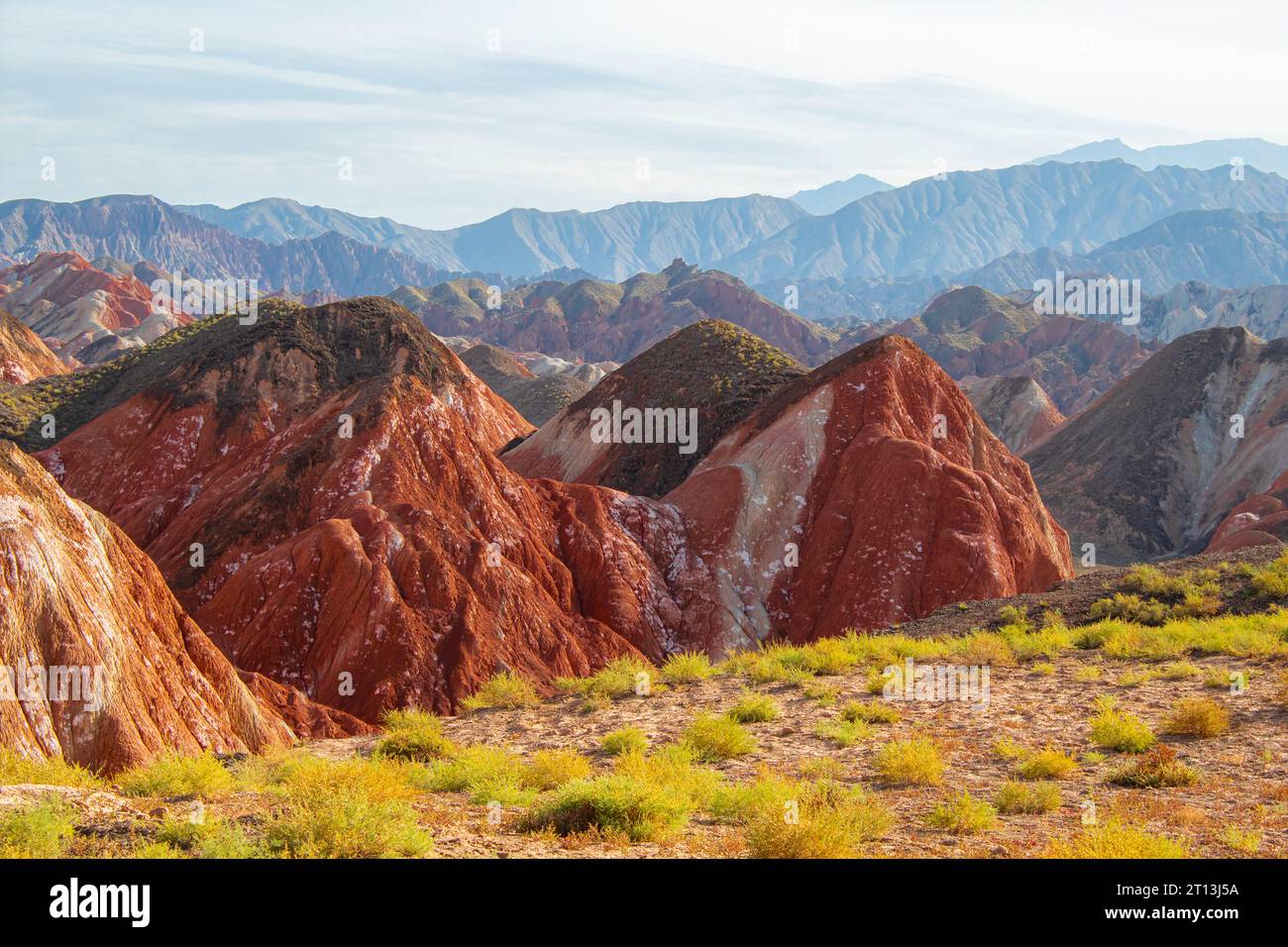 Colorful Danxia Topography during the golden hour, Zhangye, Gansu ...
