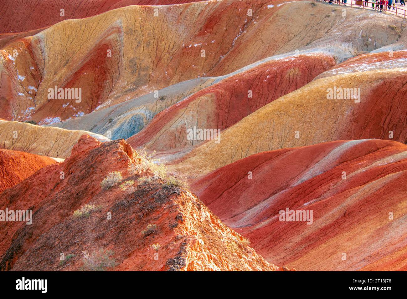 Rainbow mountains in the Zhangye Danxia Landfrom Geological park. It's ...