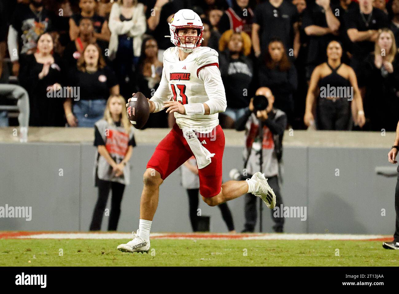 Louisville quarterback Jack Plummer (13) looks to pass the ball against ...