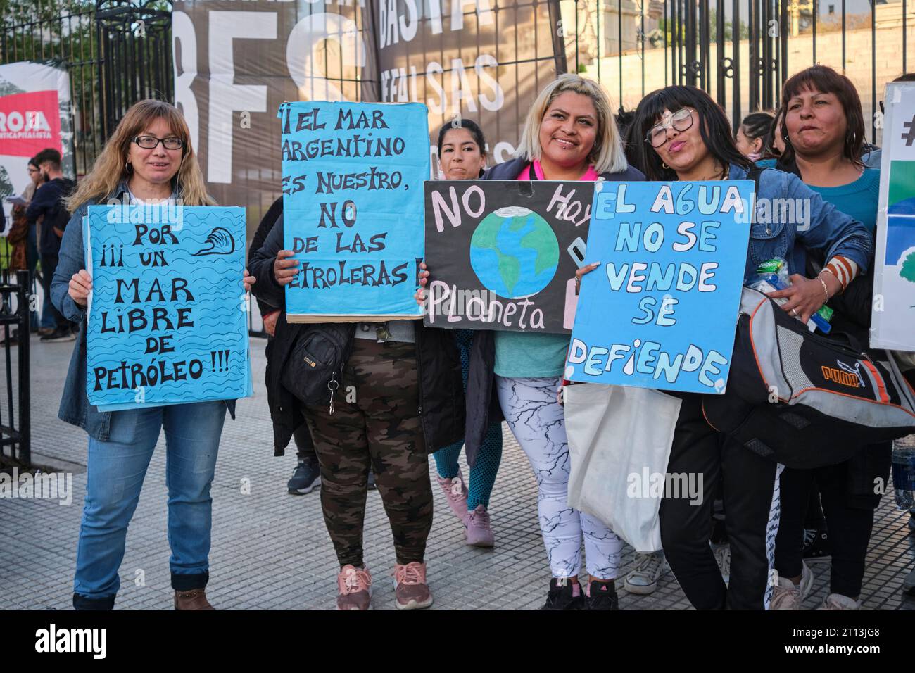 Buenos Aires, Argentina, oct 5, 2023: protest against oil companies and ...
