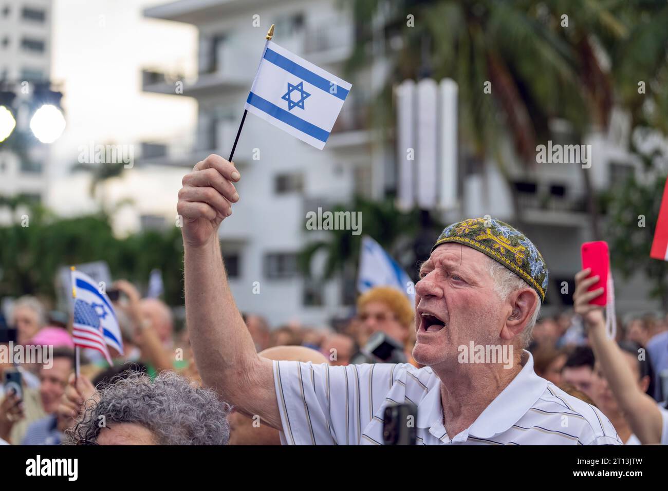 Miami Beach, Florida, USA. 10th Oct, 2023. Members of the Jewish ...