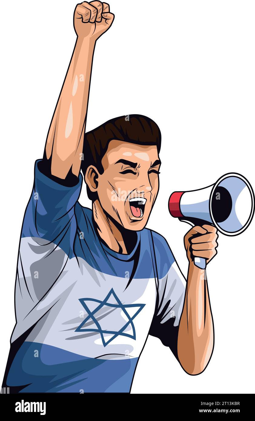 israeli man with megaphone Stock Vector Image & Art - Alamy