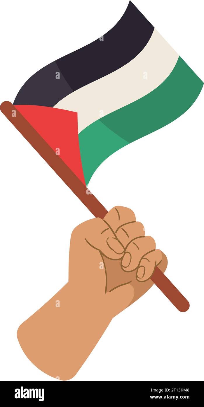palestine flag waving in hand Stock Vector Image & Art - Alamy
