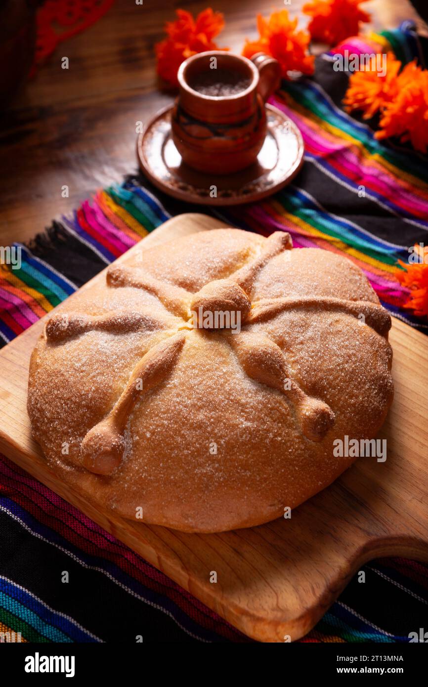 Pan de Muerto. Typical Mexican sweet bread that is consumed in the ...