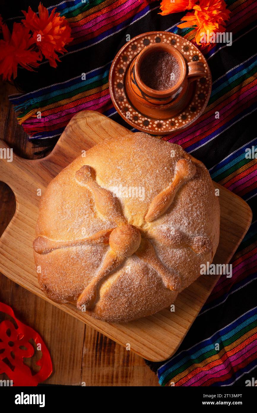 Pan de Muerto. Typical Mexican sweet bread that is consumed in the ...