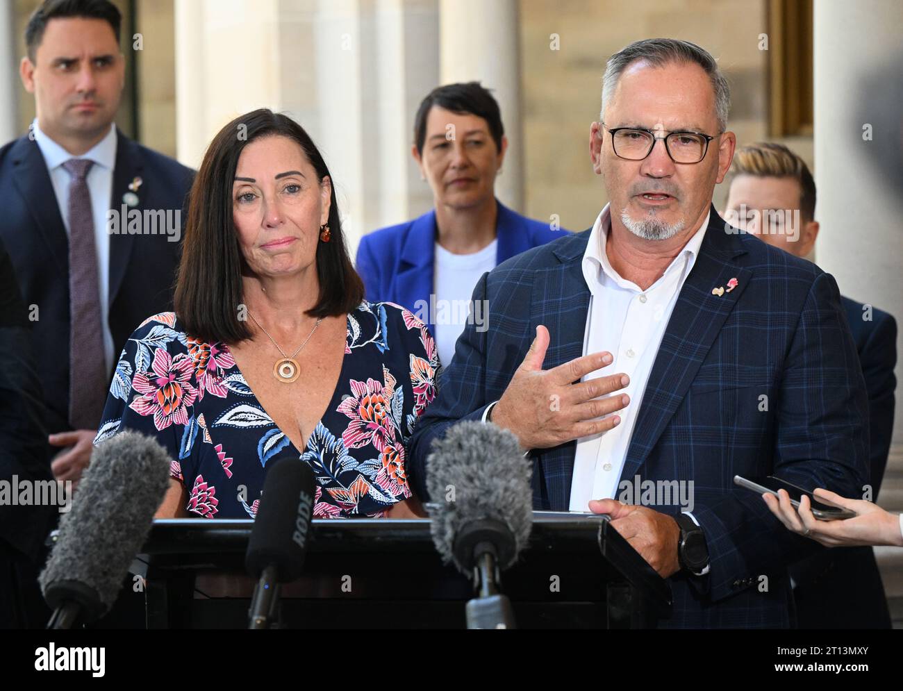 Brisbane, Australia. 11th Oct, 2023. Sue and Lloyd Clarke, parents of ...