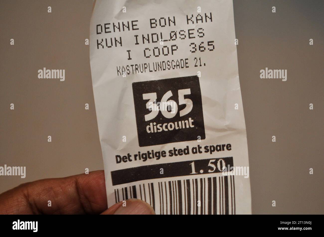 Copenhagen, Denmark /10 October. 2023/.Grocery bills from 365 disocunt ...