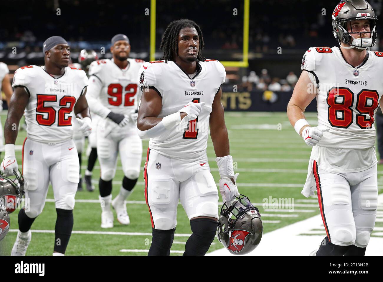 Tampa Bay Buccaneers running back Rachaad White (1) before an NFL ...