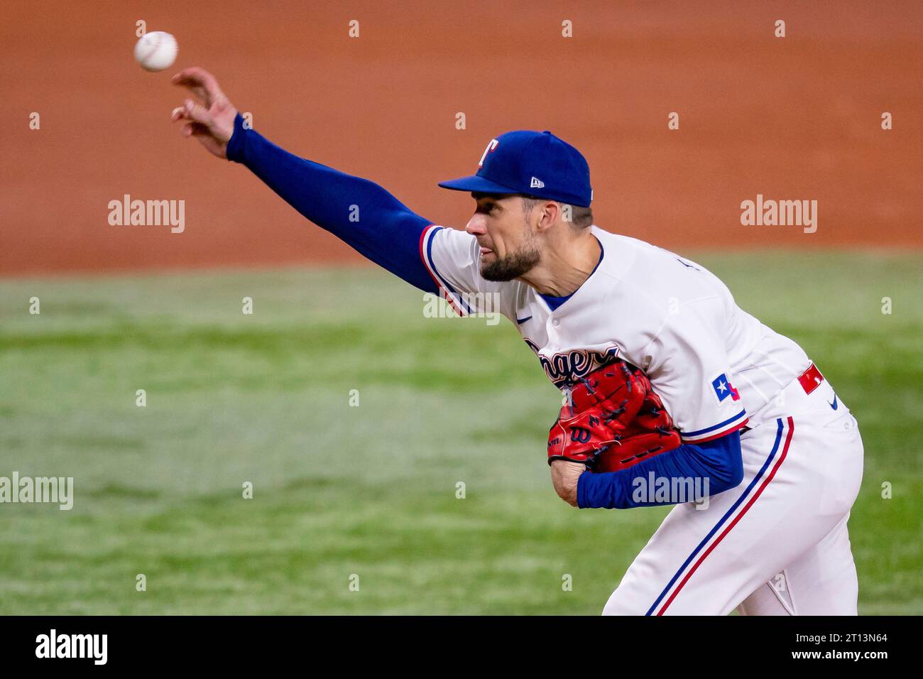 ARLINGTON, TX - OCTOBER 10: Texas Rangers starting pitcher Nathan ...