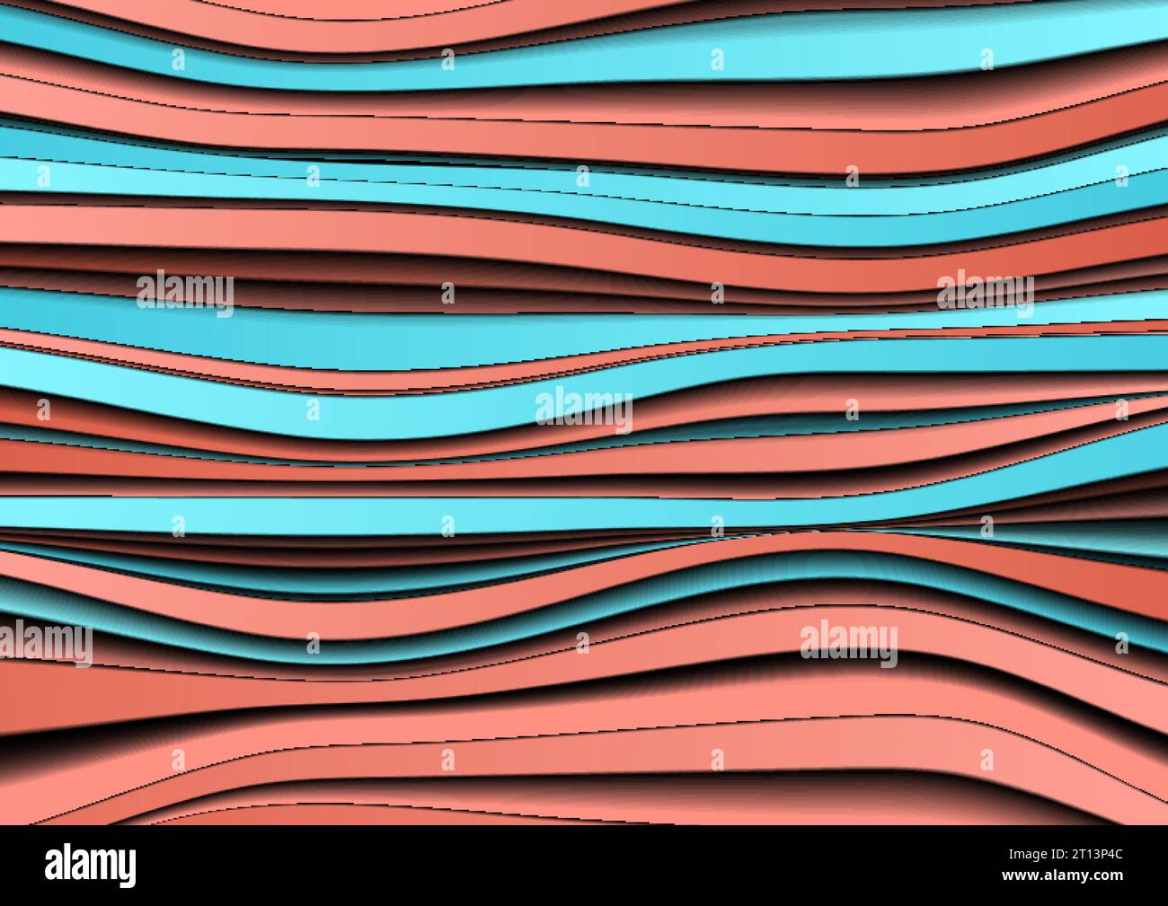 Abstract pink and cyan pastel refracted waves minimal background ...