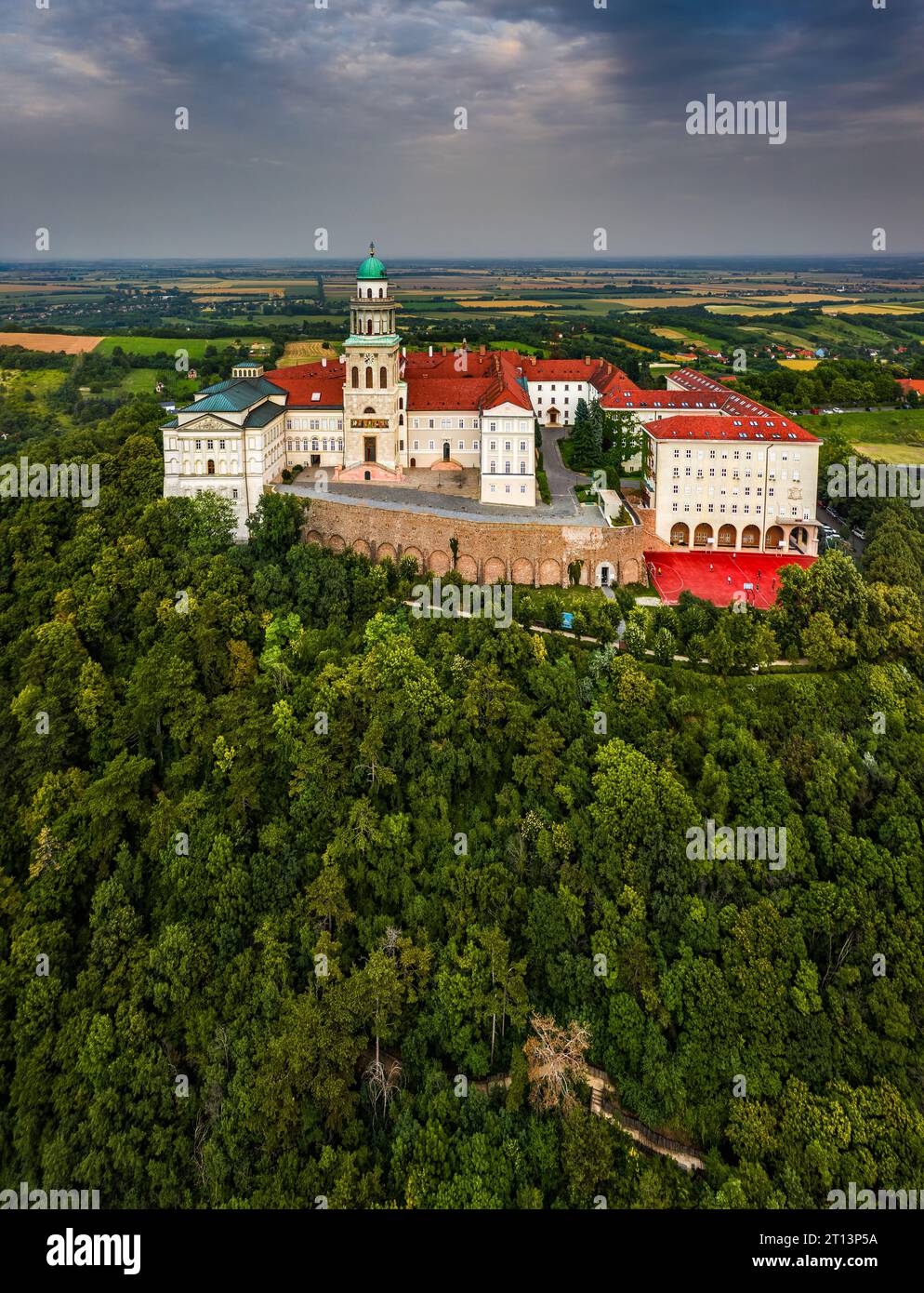 Pannonhalma, Hungary - Aerial view of the beautiful Millenary ...