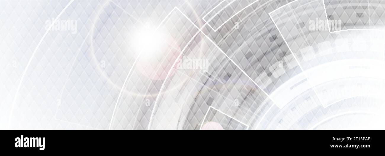 Grey and white abstract technology HUD gear banner. Futuristic vector background Stock Vector ...