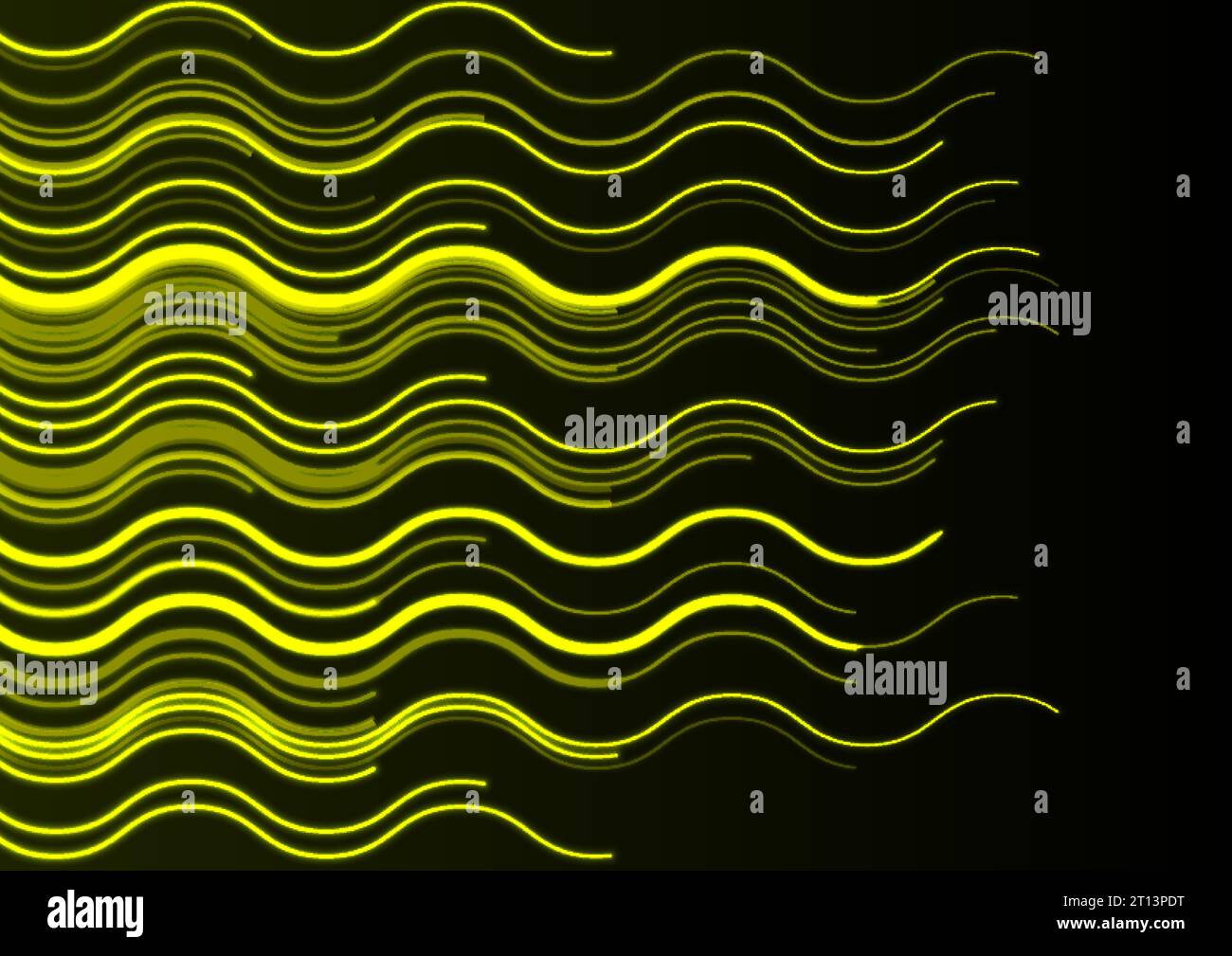 Bright yellow neon wavy lines abstract tech futuristic background ...