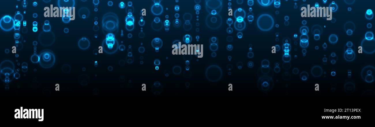 Dark blue abstract shiny bokeh particles banner design. Vector ...