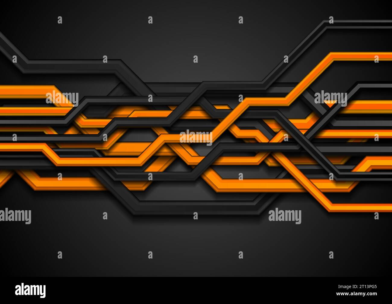 Orange and black 3d circuit board lines abstract tech background ...