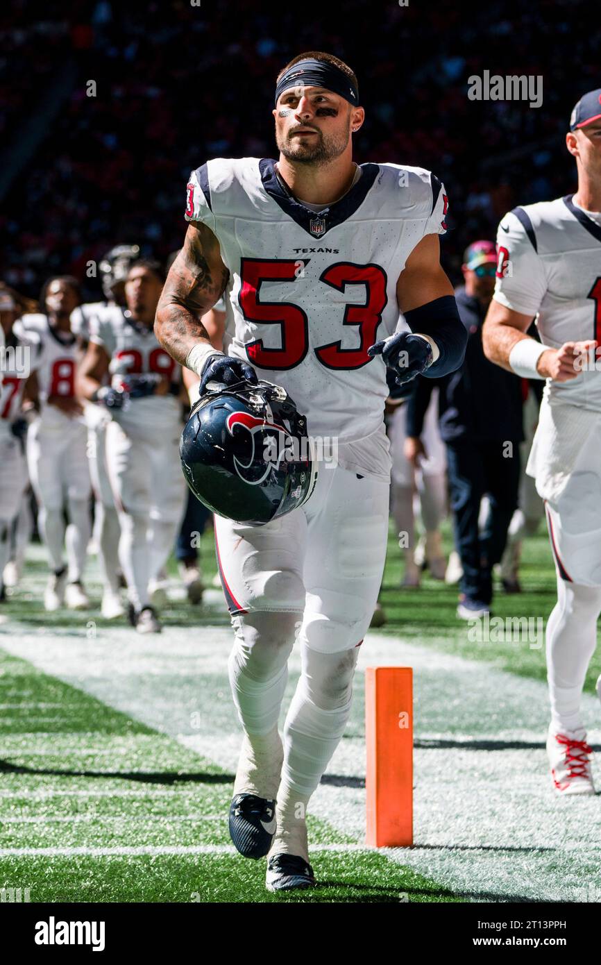 Houston Texans linebacker Blake Cashman (53) runs off the field after ...