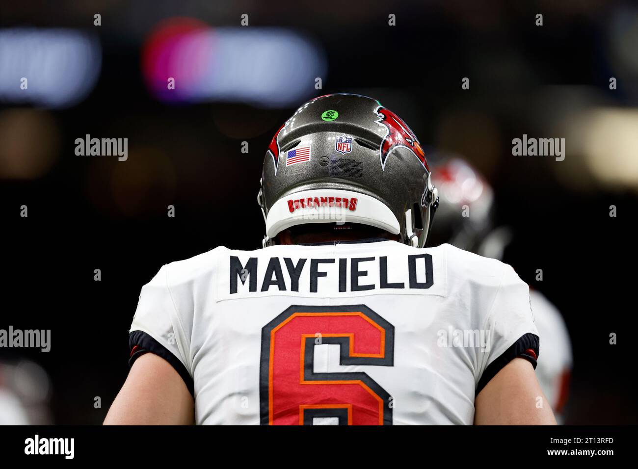 A detailed view of the back of Tampa Bay Buccaneers quarterback Baker ...