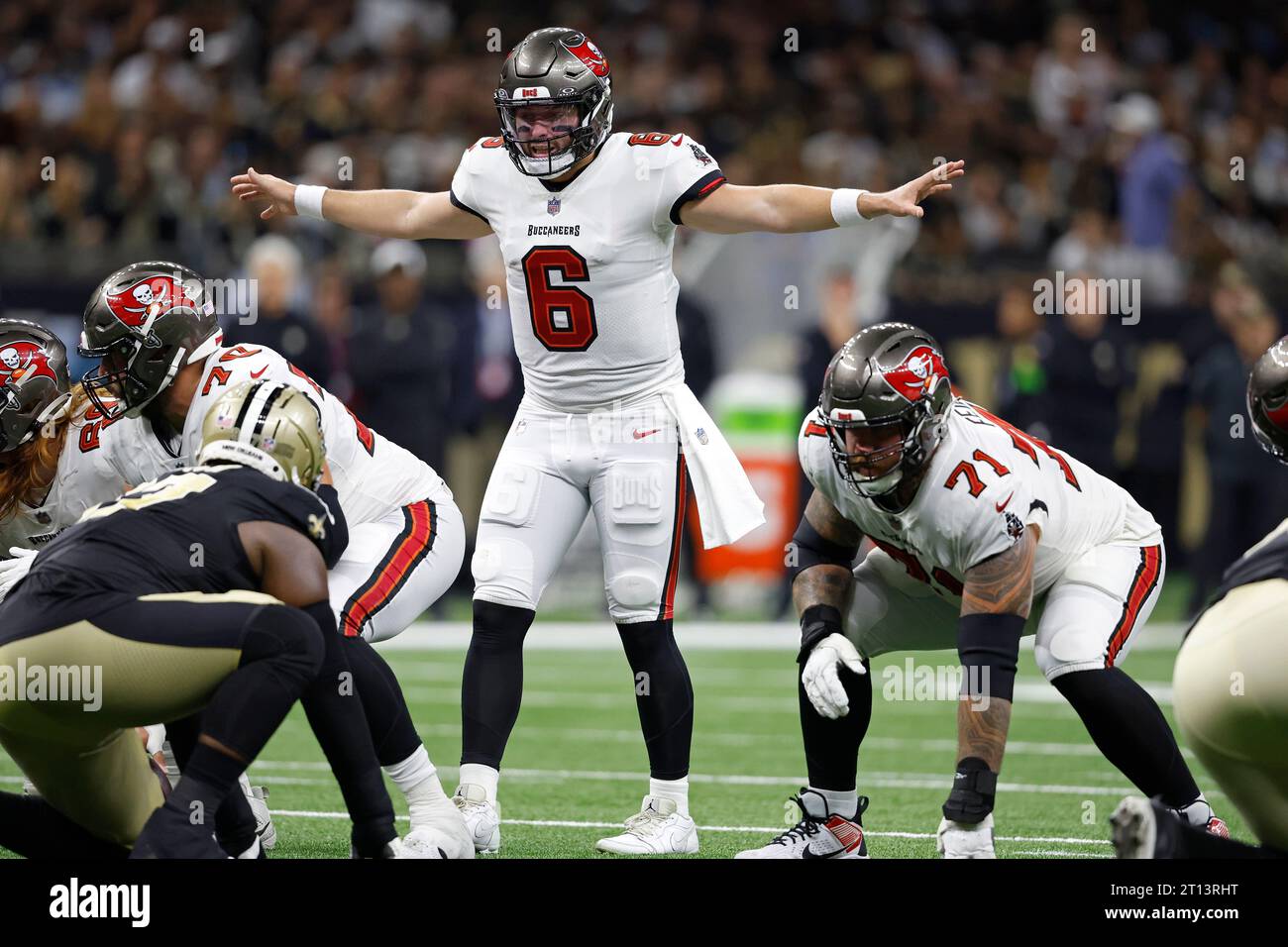 Tampa Bay Buccaneers quarterback Baker Mayfield (6) during an NFL ...