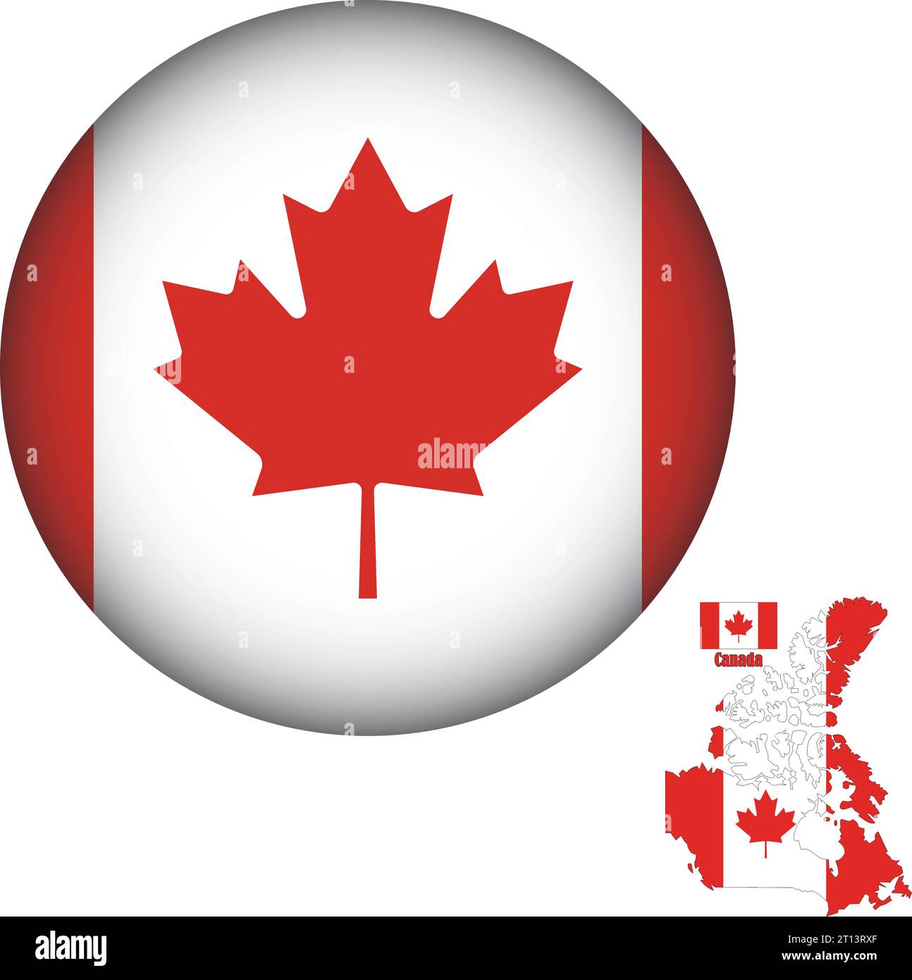 Canada flag glossy circle Cut Out Stock Images & Pictures - Alamy