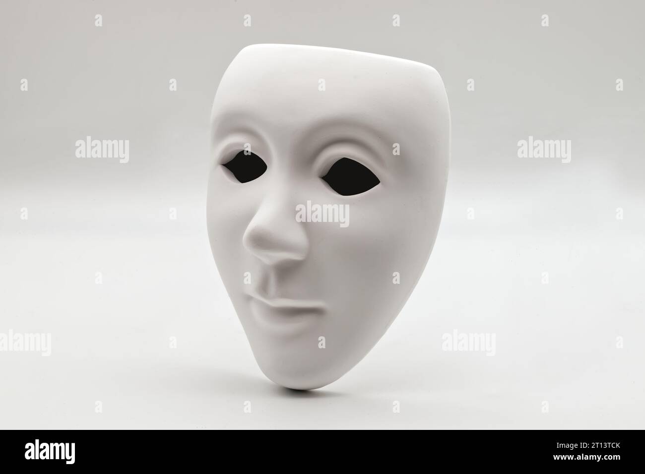 Human white face mask isolated on white background Stock Photo - Alamy