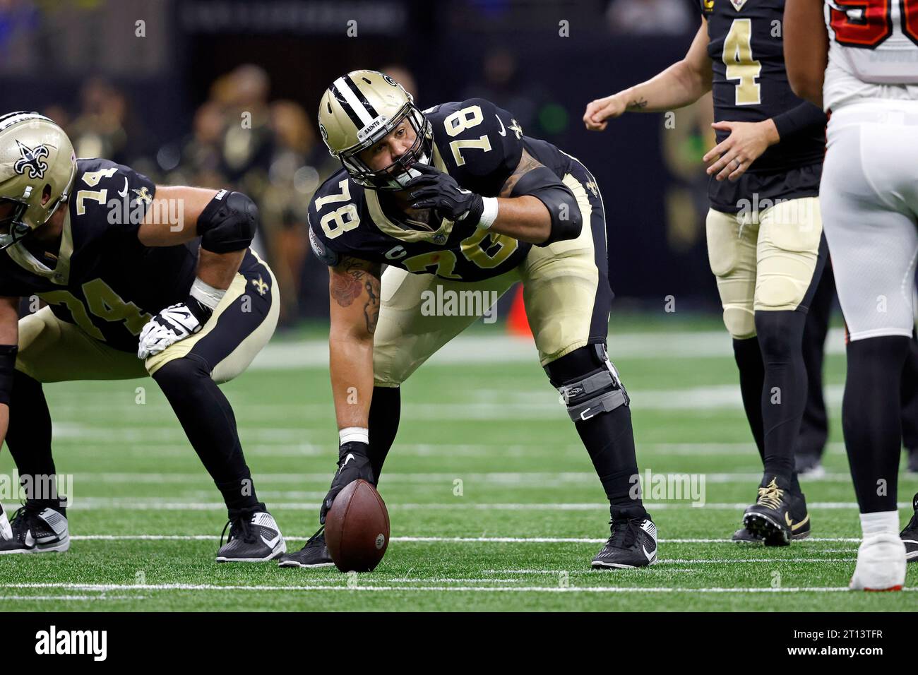 New Orleans Saints center Erik McCoy (78) during an NFL football game ...