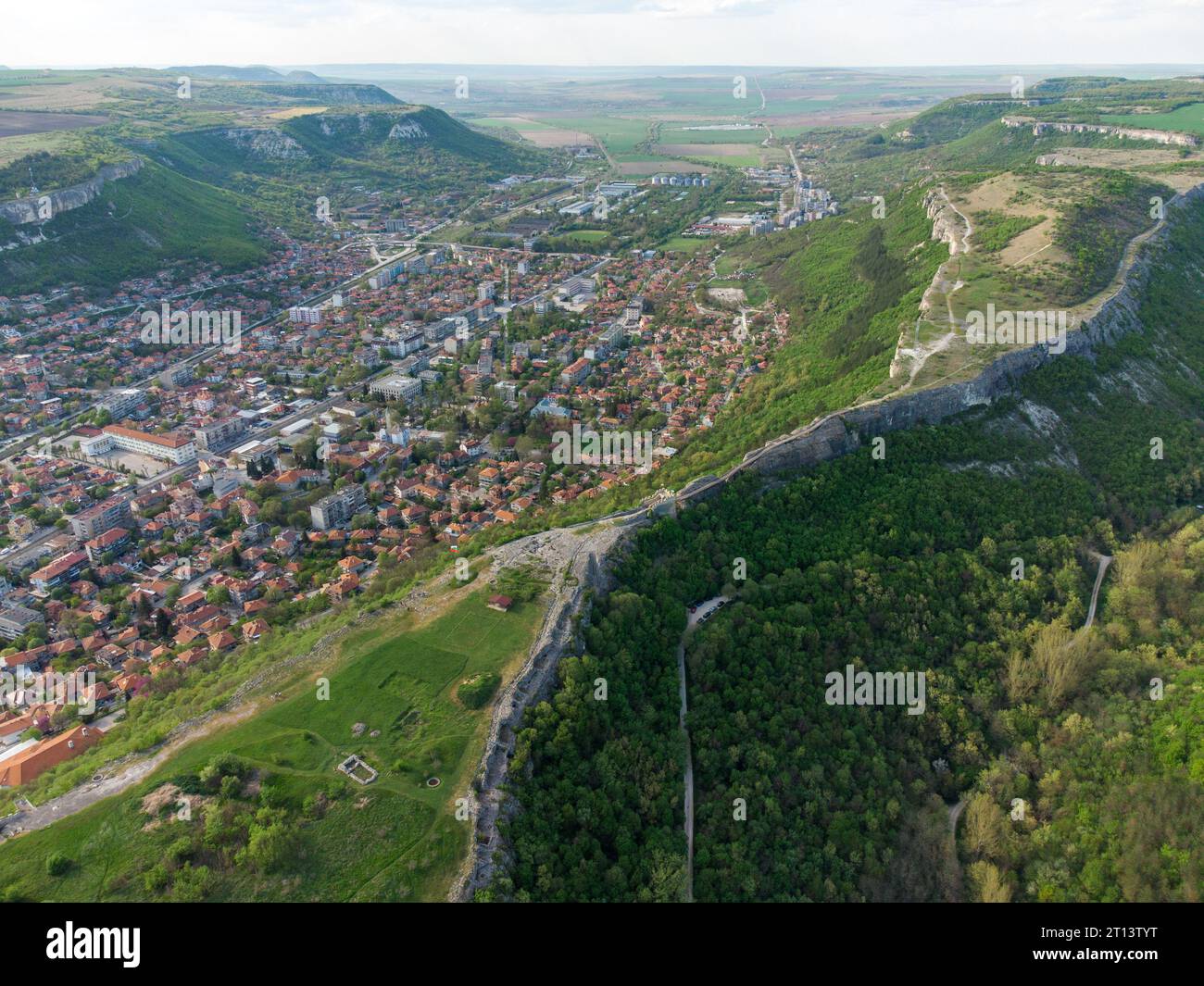 Aerial top view of Ovech Fortress in Provadia, Bulgaria, Varna province ...