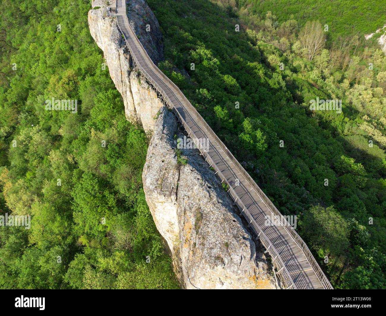 Aerial top view of Ovech Fortress in Provadia, Bulgaria, Varna province ...