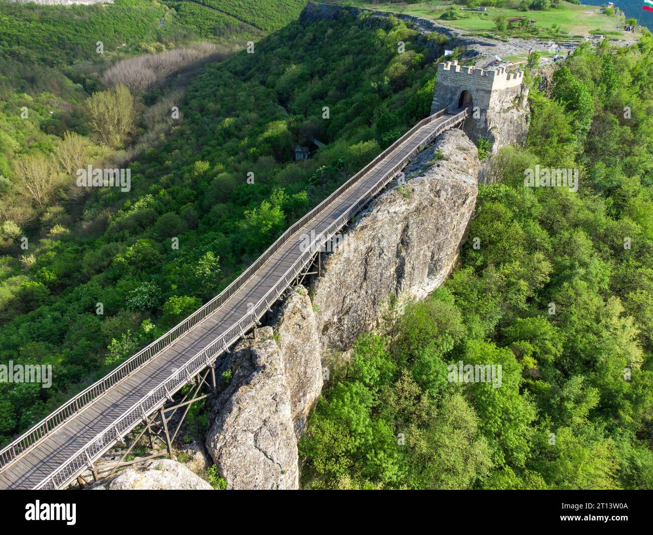 Aerial top view of Ovech Fortress in Provadia, Bulgaria, Varna province ...