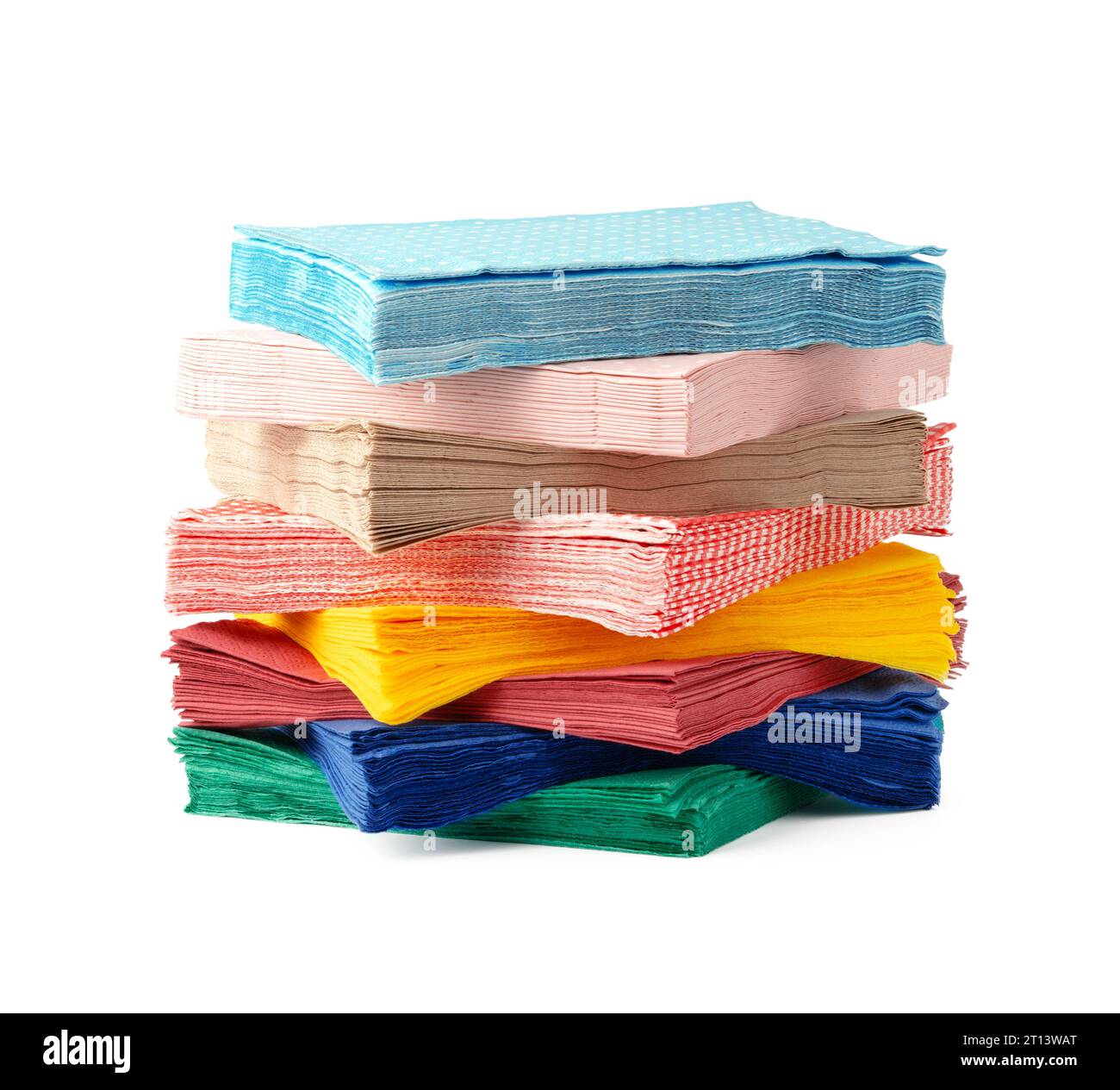 Stack of paper napkins on white background Stock Photo - Alamy