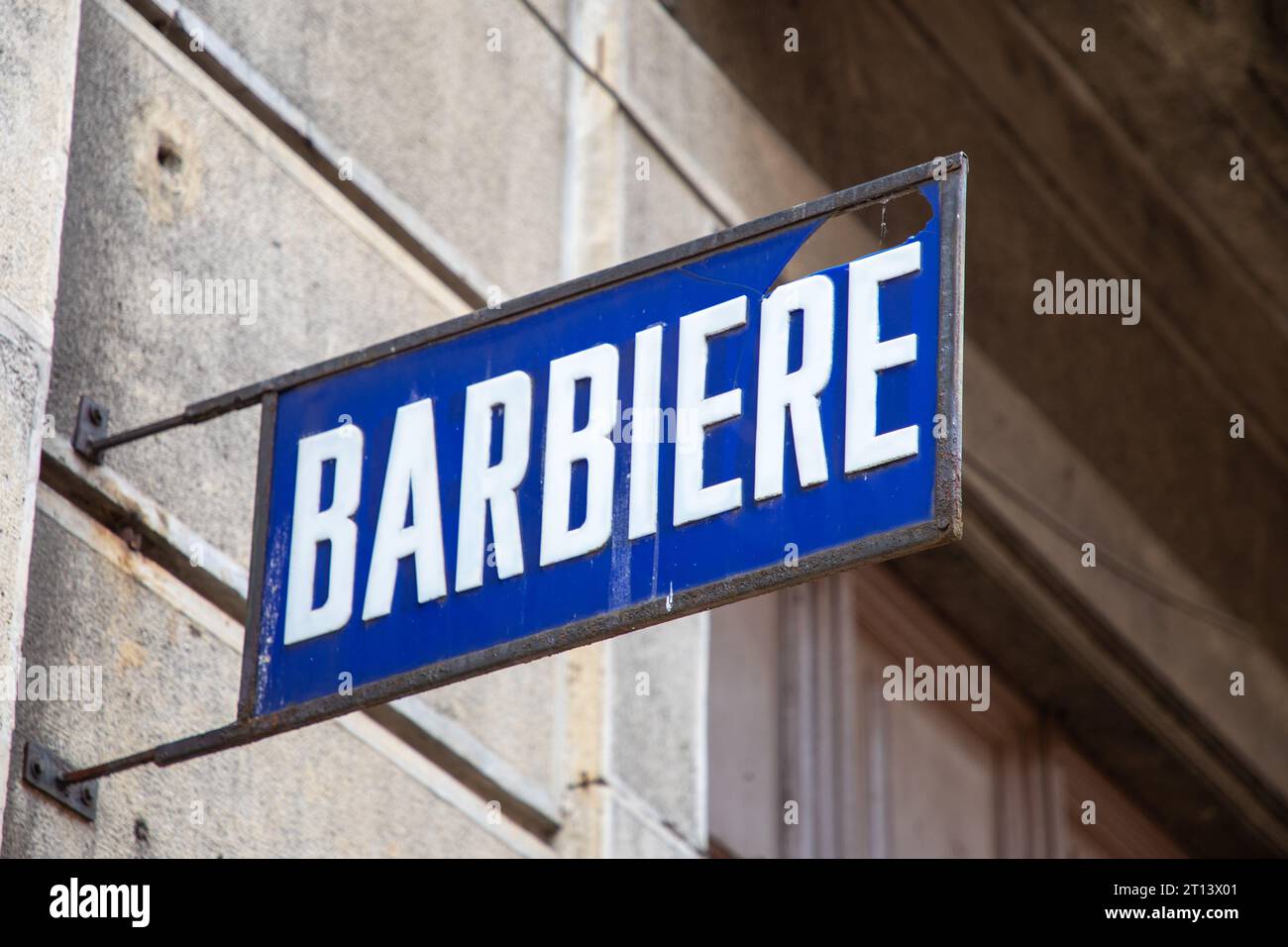 barbiere italian text means barber shop signboard facade entrance sign ...