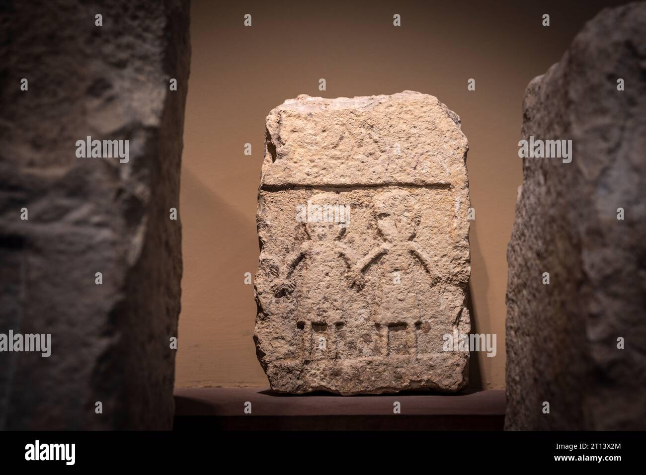 Roman stele, Aguilar de Codes, Museum of Navarra, Pamplona, Navarra ...