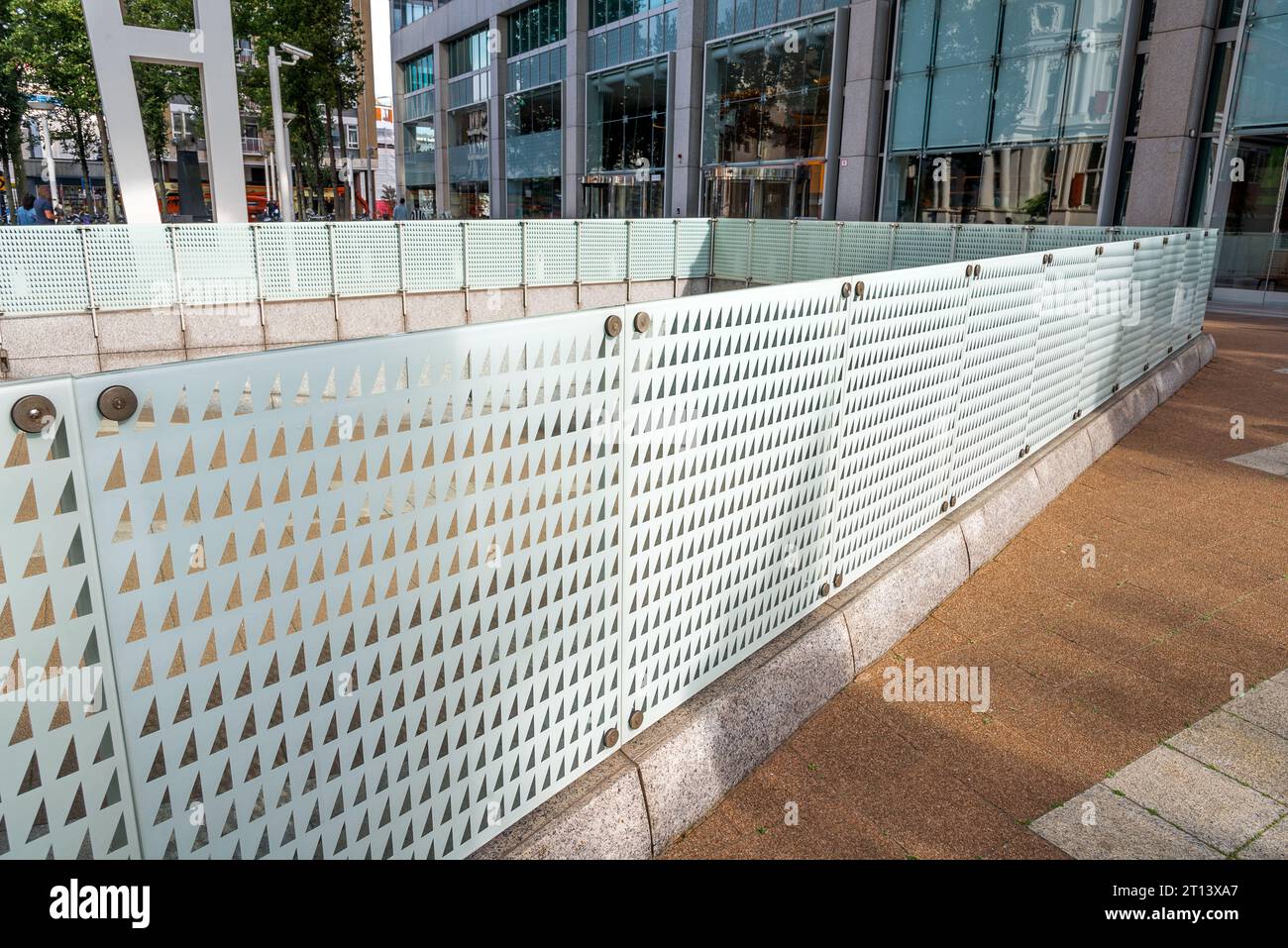 Glass railing to the subway and underpass Stock Photo - Alamy