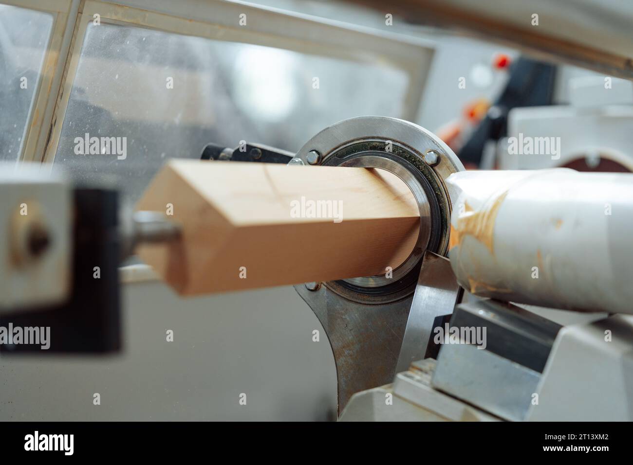 Process of making balusters from wood in furniture manufacture Stock ...