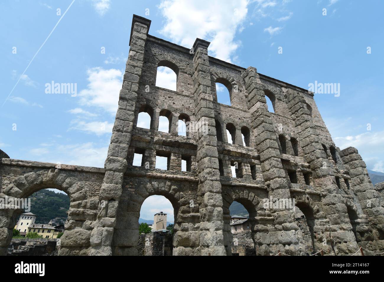 On the Decumanus Maximus near the Porta Praetoria, stands the Roman ...
