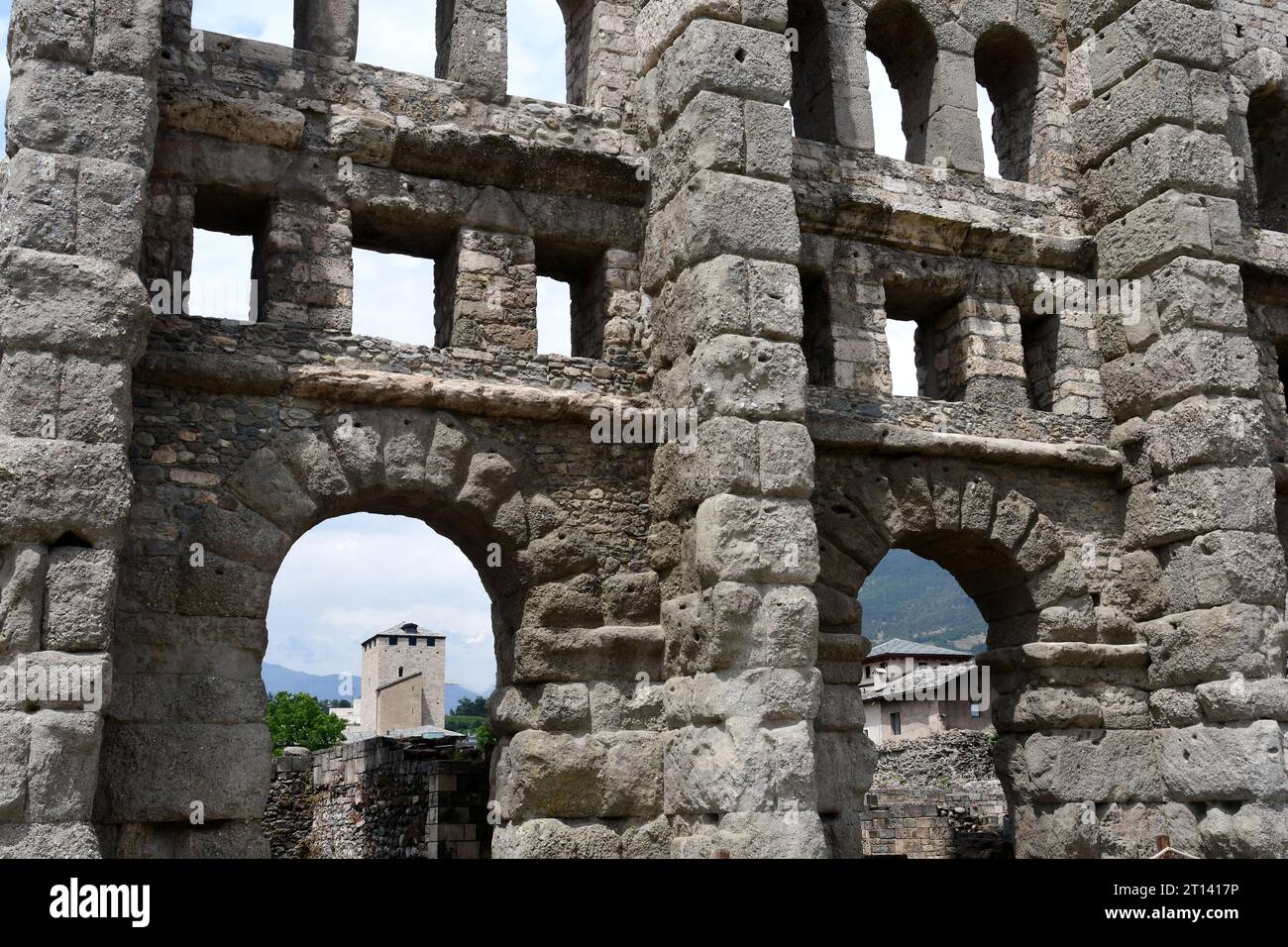 On the Decumanus Maximus near the Porta Praetoria, stands the Roman ...