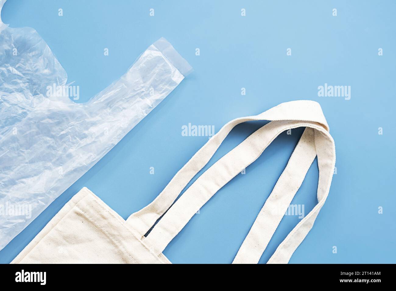 Concept of comparison reusable textile bag and disposable plastic ...
