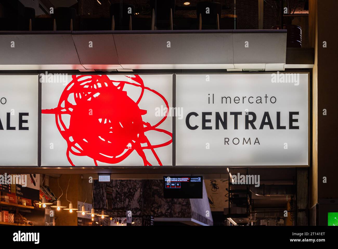 Rome, Italy - February 2, 2023: Sign For Food Court known as the ...