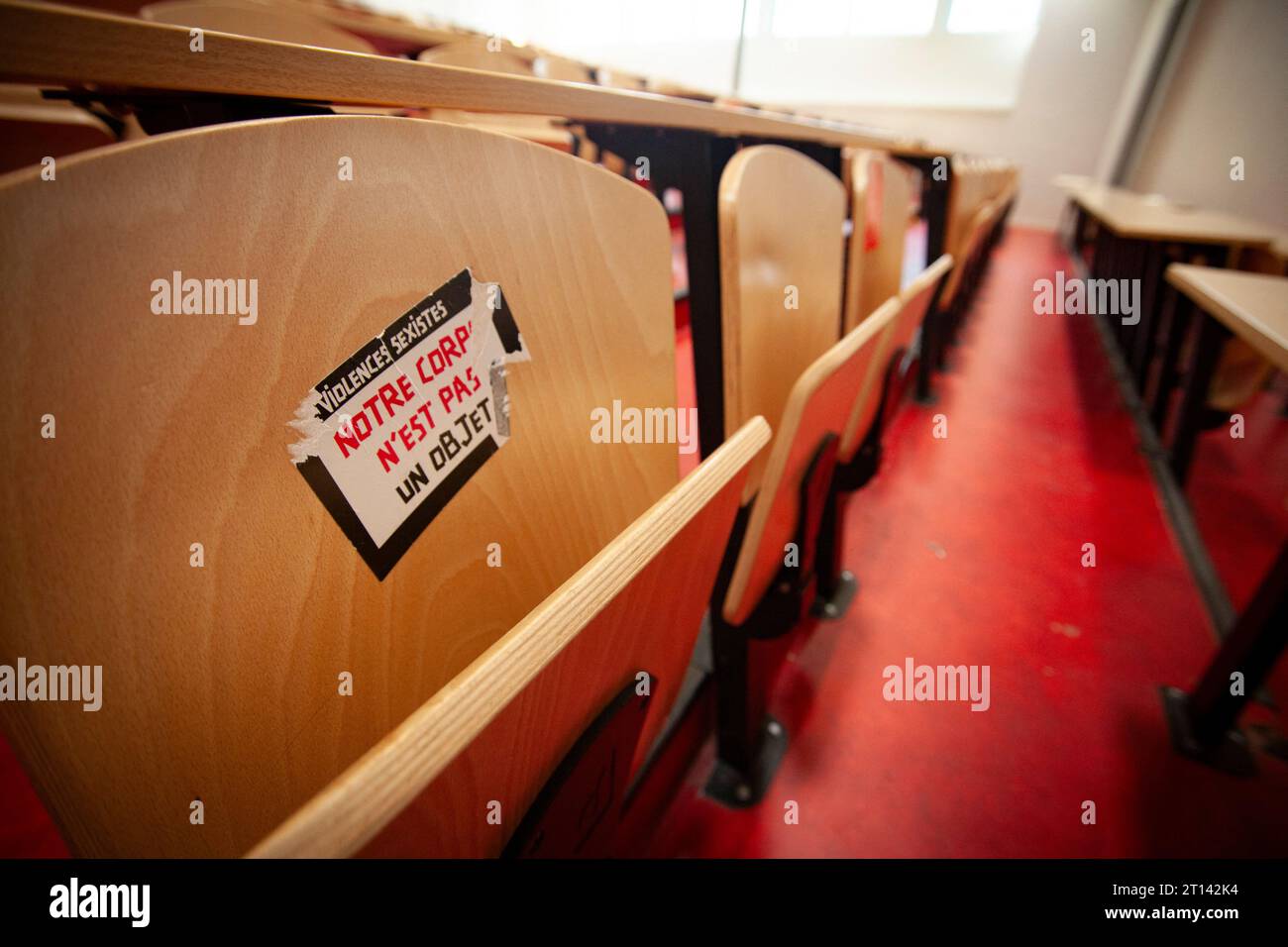 Lyon, France. 06th Oct, 2023. Our body is not an object written on a ...