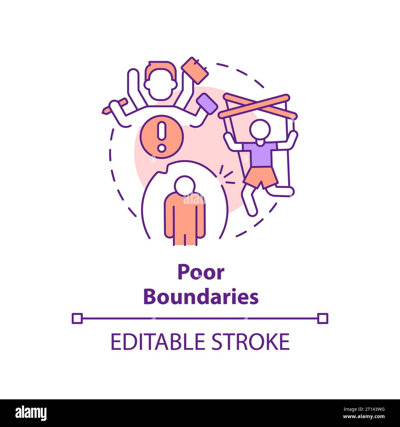 2D customizable line icon poor boundaries concept Stock Vector Image & Art - Alamy