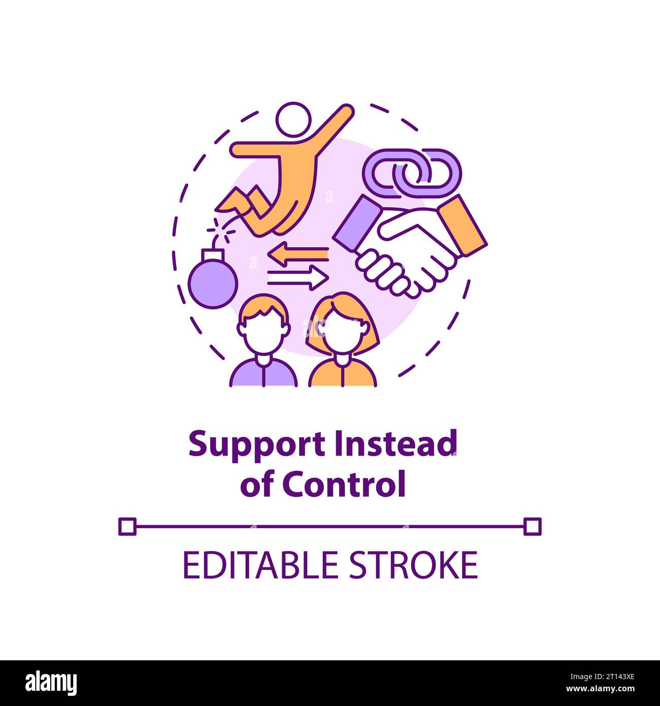 2D customizable line icon support instead of control concept Stock ...