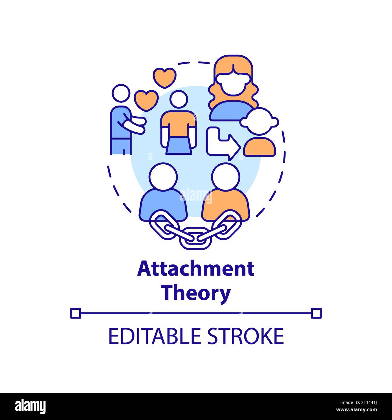 2D customizable line icon attachment theory concept Stock Vector Image ... 2D customizable line icon attachment theory concept Stock Vector Image ...