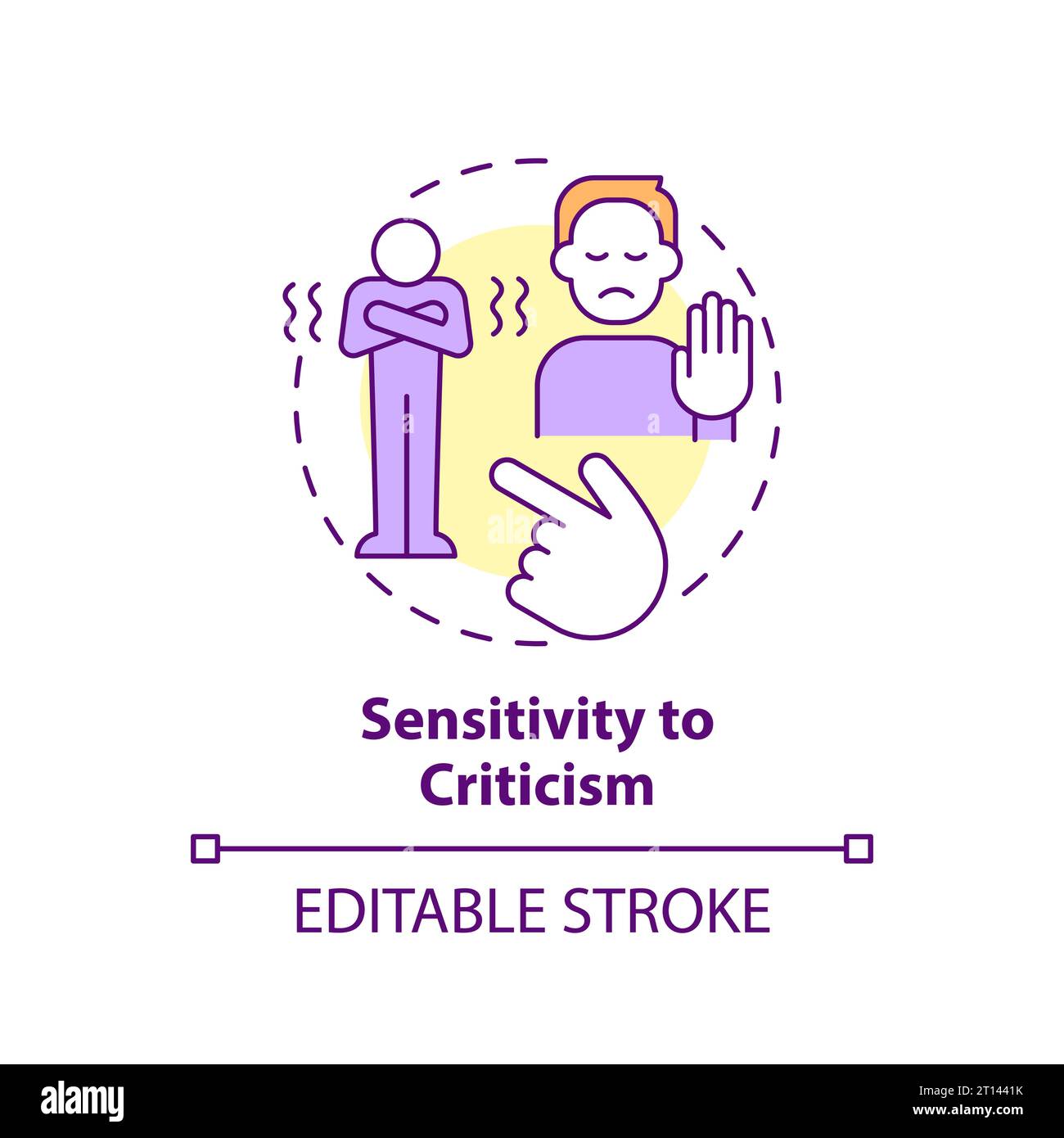 2D customizable line icon sensitivity to criticism concept Stock Vector ...