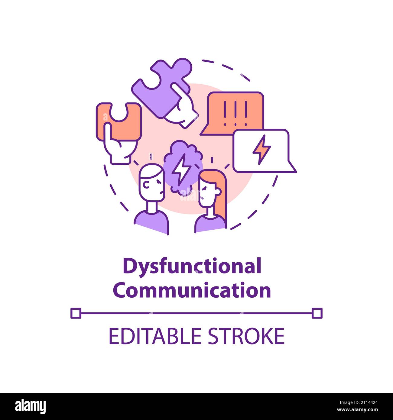 Customizable line icon dysfunctional communication concept Stock Vector ...