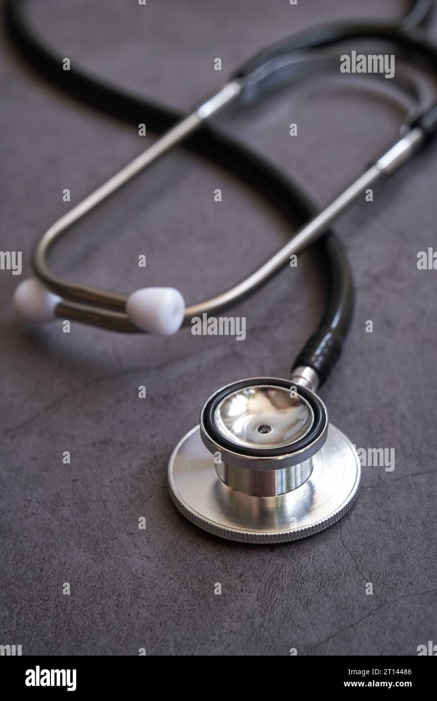 stethoscope on a dark background Stock Photo - Alamy