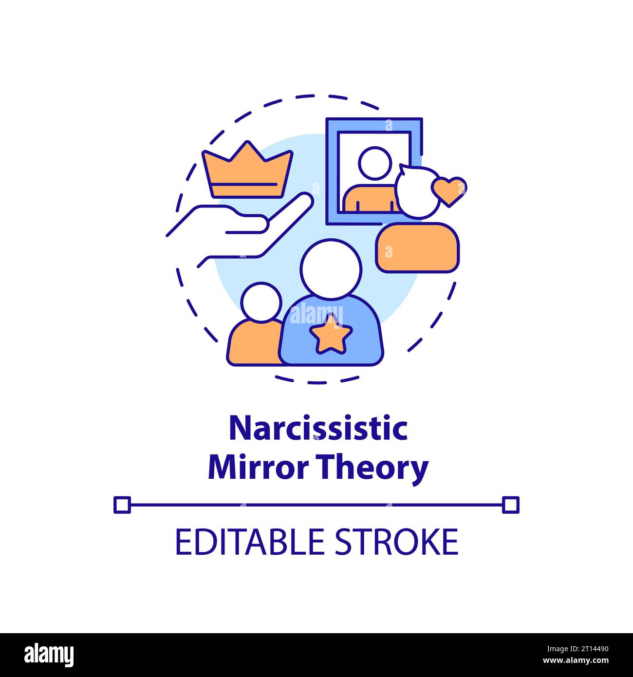 2D customizable line icon narcissistic mirror theory concept Stock ... 2D customizable line icon narcissistic mirror theory concept Stock ...