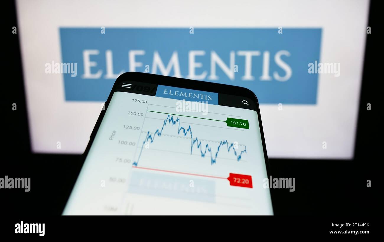 Mobile phone with website of British specialty chemicals company ...