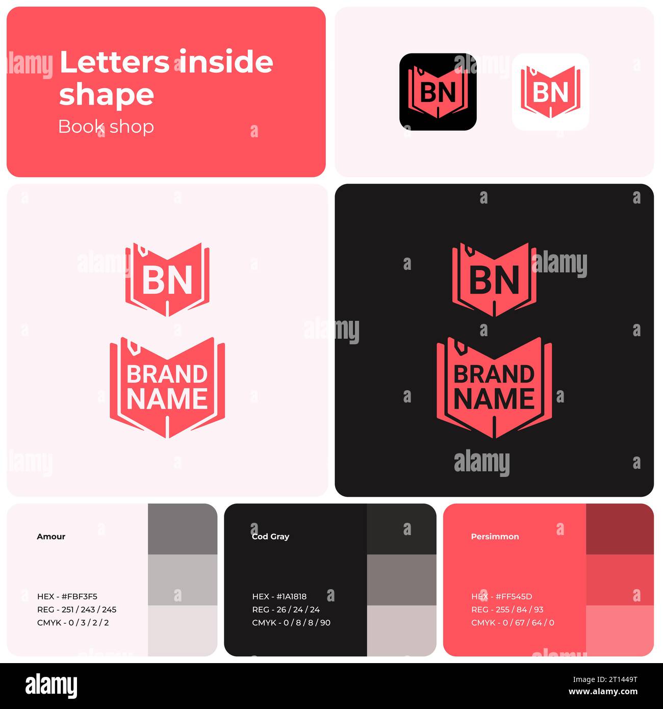 2D template with logo for book shop branding Stock Vector Image & Art ...