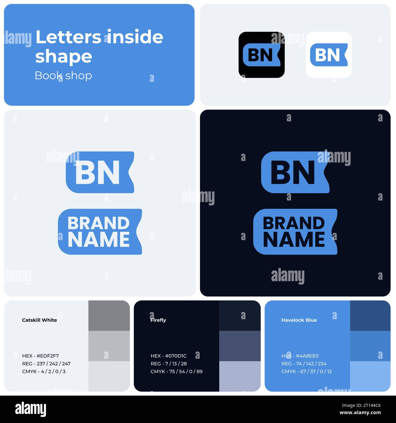 2D template with logo for book shop branding Stock Vector Image & Art ...