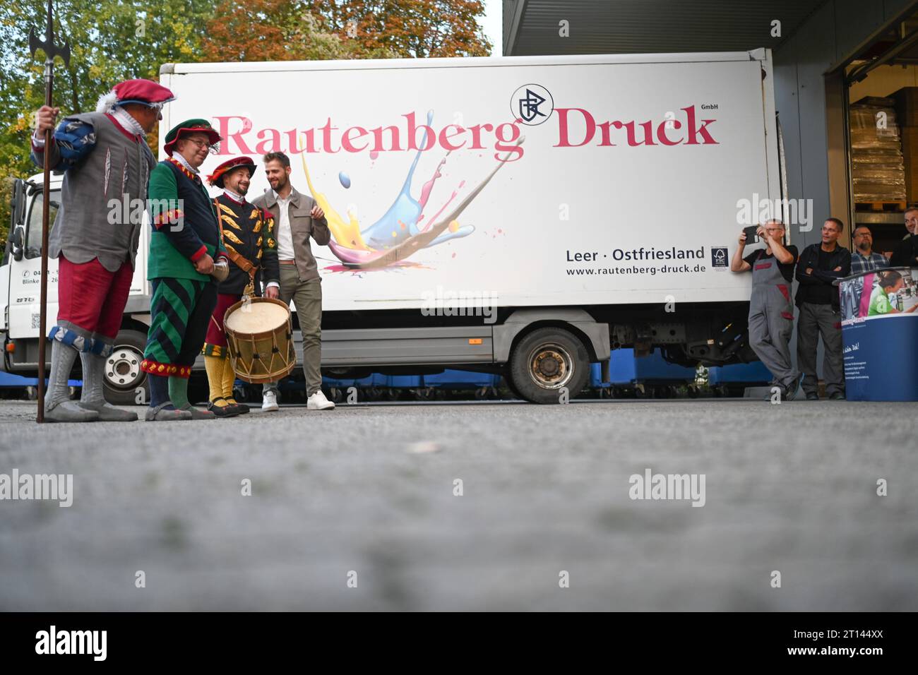 Leer, Germany. 11th Oct, 2023. The three heralds, who traditionally ...